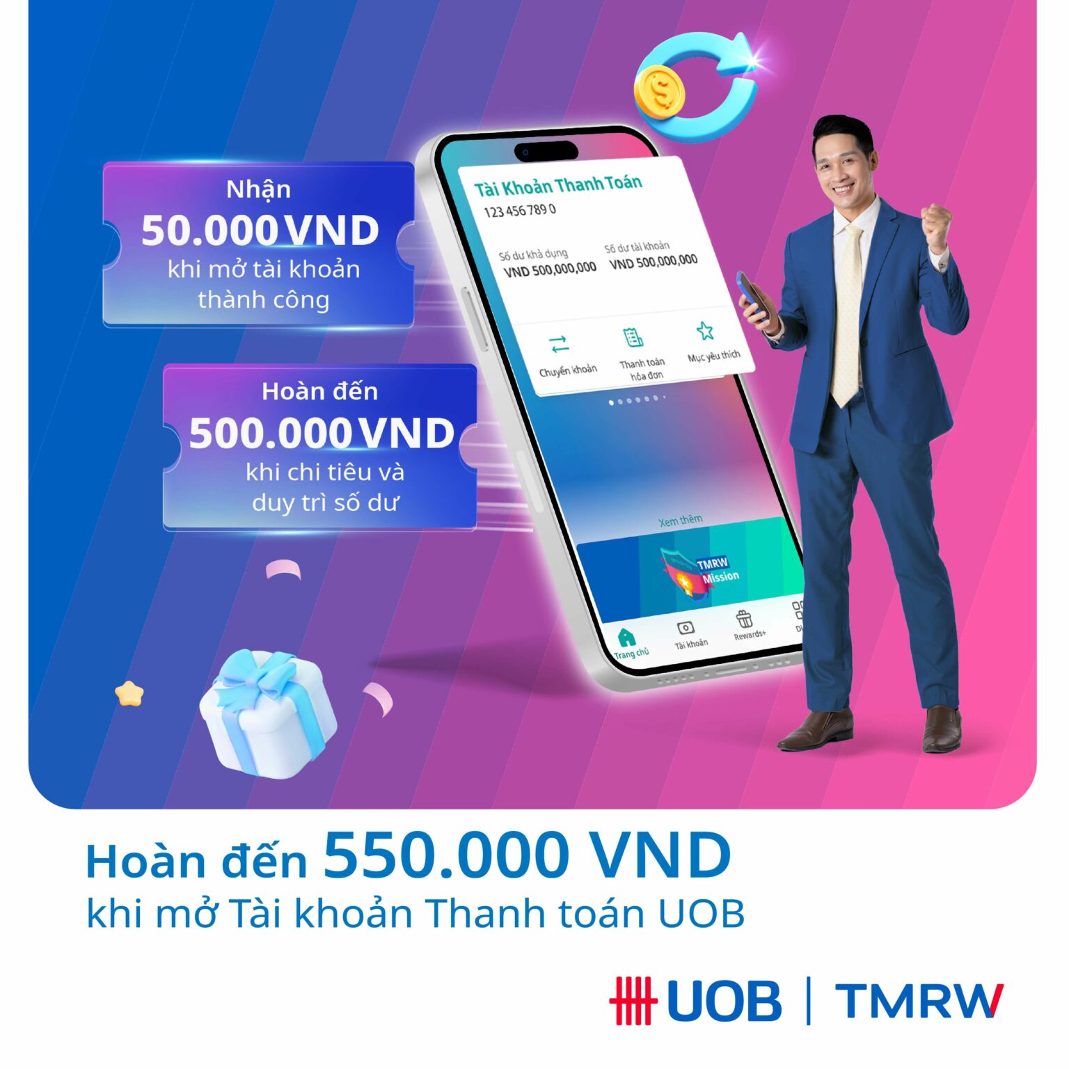 Mở Tài Khoản Thanh Toán UOB - Nhận Hoàn Tiền Lên Đến 500k Mỗi Tháng